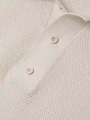 Onia Textured Knit Polo Shirt - Stone