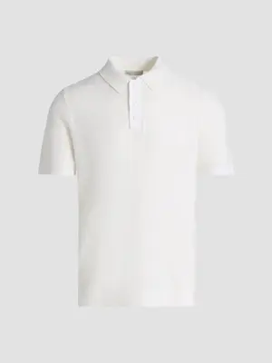 Onia Textured Knit Polo Shirt White