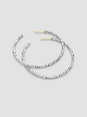 David Yurman Pavé Hoop Earrings In With Diamonds, 50.3mm