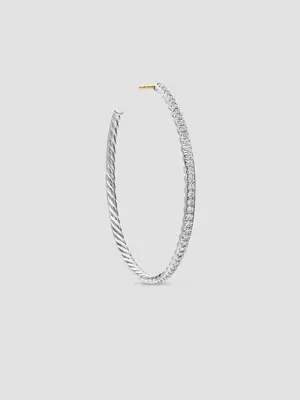 David Yurman Pavé Hoop Earrings In With Diamonds, 50.3mm