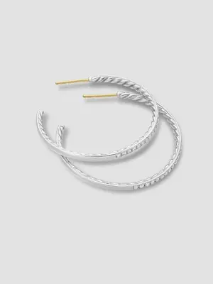 David Yurman Pavé Hoop Earrings In With Diamonds, 38mm
