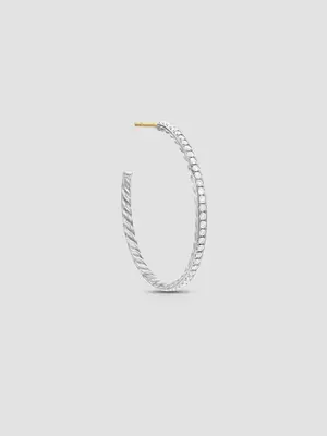 David Yurman Pavé Hoop Earrings In With Diamonds, 38mm