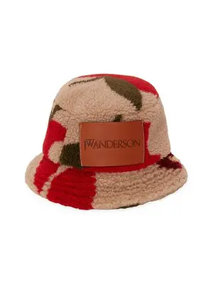 JW Anderson Men's Sherpa Bucket Hat - Beige  - Beige