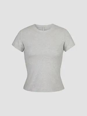 SKIMS Women's Cotton Jersey T-Shirt - Marble Light Heather Grey