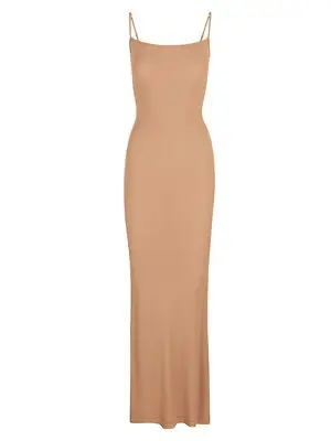 SKIMS White Slip Dress Camel