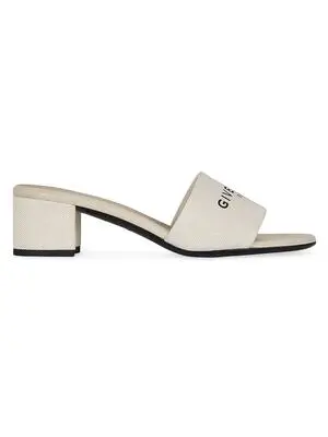 Givenchy Women's 4G Mules In Canvas - Black  - Beige Black