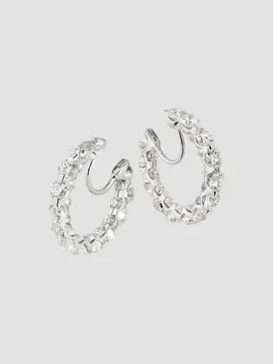 Chopard 18k & 6.15 Tcw Diamond Inside-out Hoop Earrings - White Gold