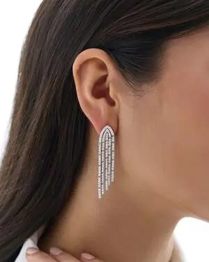 Ring Concierge Pavé Diamond Waterfall Earrings