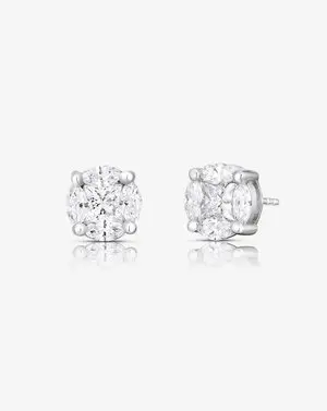 Ring Concierge Ring Concierge Round Diamond Illusion Stud Earrings Diamond