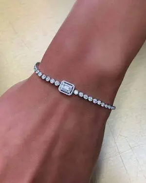 Ring Concierge Emerald Illusion Bezel Diamond Tennis Bracelet