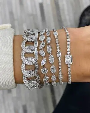 Ring Concierge Emerald Illusion Bezel Diamond Tennis Bracelet