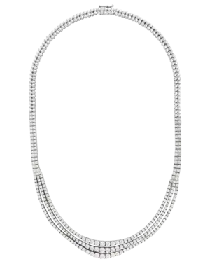 Ring Concierge Triple Row Graduated Diamond Tennis Necklace
