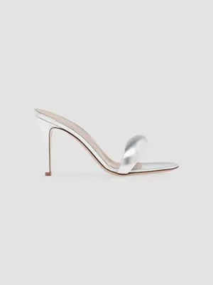 GIANVITO ROSSI Bijoux 85mm Leather Mules - Silver