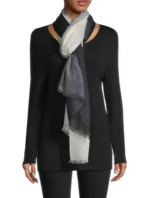 Sofia Cashmere Ombré Cashmerescarf Black White