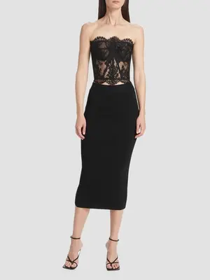 Dolce & Gabbana Strapless Lace Corset Top - Black