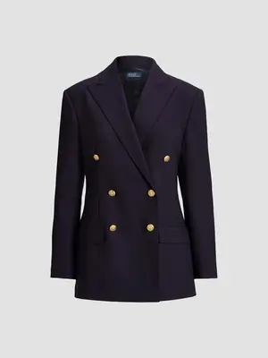 Polo Ralph Lauren Double-breasted Wool-blend Blazer - Navy