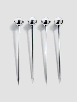 ANNA NEW YORK Hospitality Cocktail Picks 4-piece Set - Silver