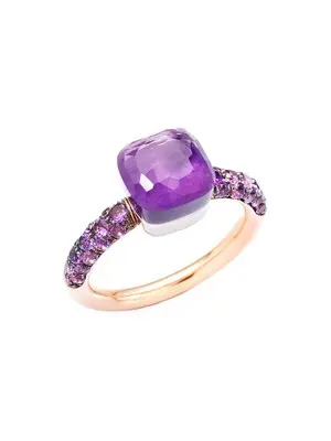 Pomellato Nudo Classic Petit Two-tone 18k Gold, Amethyst & Jade Ring - Purple