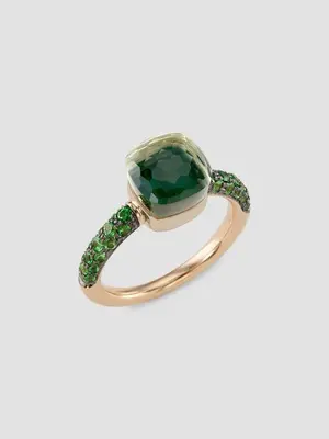 Pomellato Nudo Petit Two-tone 18k Gold & Multi-gemstone Ring - Green