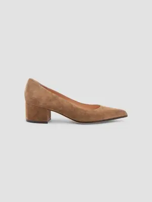 GIANVITO ROSSI Piper 45mm Suede Block Heel Pumps - Camel