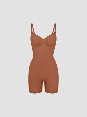SKIMS Seamless Sculpt Mid Thigh Bodysuit Bronze