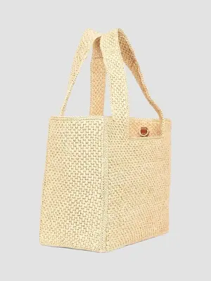 Loewe X Paula's Ibiza Raffia Logo Tote Bag - Natural