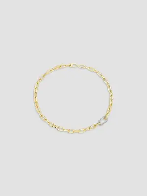 Roberto Coin Two-tone 18k & 0.78 Tcw Diamond Paper Clip Chain Necklace - Gold