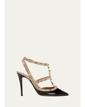 Valentino Garavani Valentino Garavani Rockstud 100mm Slingback Pumps Nero