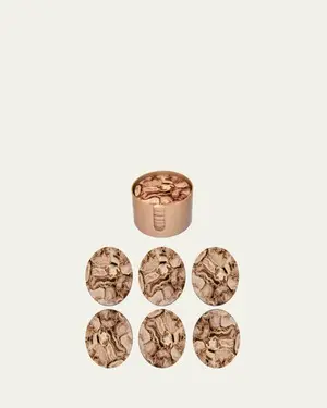 NOMI K Blush Stone Lacquer Round Coasters, Set Of 6