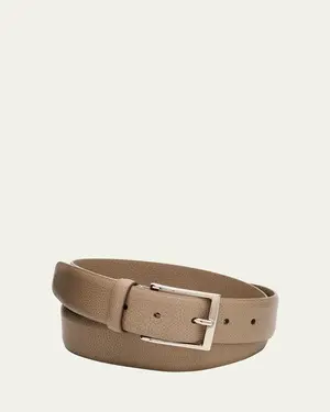 Simonnot Godard Simonnot Godard Galuchat Grained Leather Belt, 35mm Tourterelle