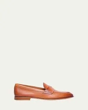 Santoni Famed Leather Loafers - Light Brown