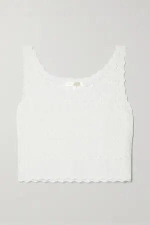 LOVESHACKFANCY LOVESHACKFANCY Luvita Cropped Broderie Anglaise Cotton Tank