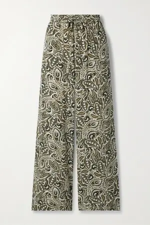 Matteau Net Sustain Paisley-print Organic Silk Crepe De Chine Wide-leg Pants