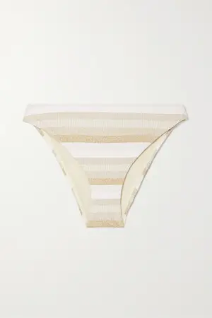 Max Mara Swami Metallic Striped Stretch Bikini Briefs