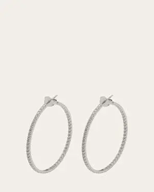 FANTASIA BY DESERIO 18k Gold-plated Sterling Cubic Zirconia Hoop Earrings - Silver