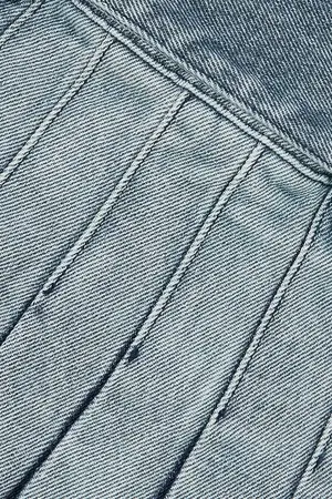 DION LEE Belted Pleated Denim Mini Skirt