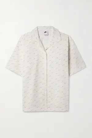 Nike Everyday Modern Printed Stretch Cotton-blend Poplin Shirt