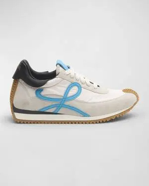 Loewe Flow Colorblock Retro Runner Sneakers White/blue