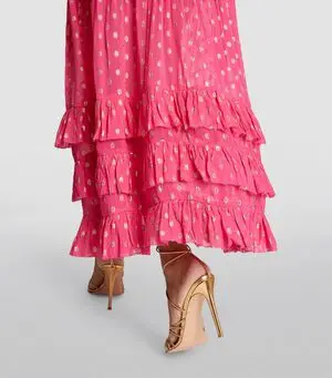 Rixo Polka-dot Shireen Midi Dress