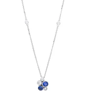 BOODLES Platinum, Diamond, And Sapphire Raindance Necklace - Silver