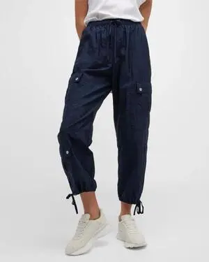 Cinq À Sept Nitsan Tie-cuff Cargo Pants - Navy