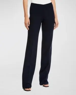 Akris Carole Straight-leg Double-face Pants - Navy