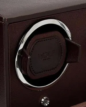 Wolf Cub Double Watch Winder With Cover - Brown