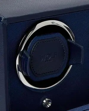 Wolf Cub Double Watch Winder With Cover - Navy