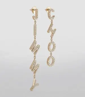 JIMMY CHOO Crystal Logo Earrings