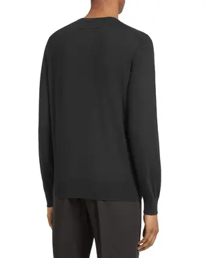 Zegna Cashseta Light Crewneck Sweater - Black
