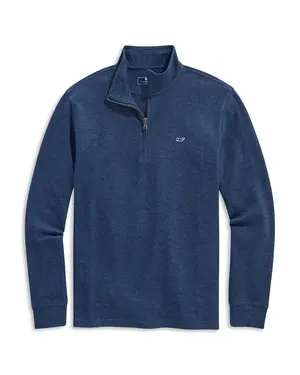 Vineyard Vines Saltwater Quarter Zip Long Sleeve Sweatshirt - Deep Bay
