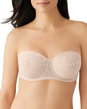 Wacoal Visual Effects Strapless Lace Minimizer Bra - Sand