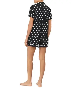 Kate Spade New York Printed Short Pajama Set - Black Dot