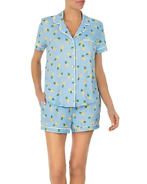 Kate Spade New York Printed Short Pajama Set Blue/pineapple